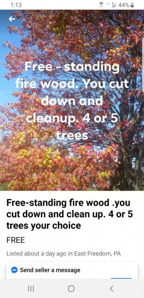 Another free firewood ad on marketplace | Firewood Hoarders Club