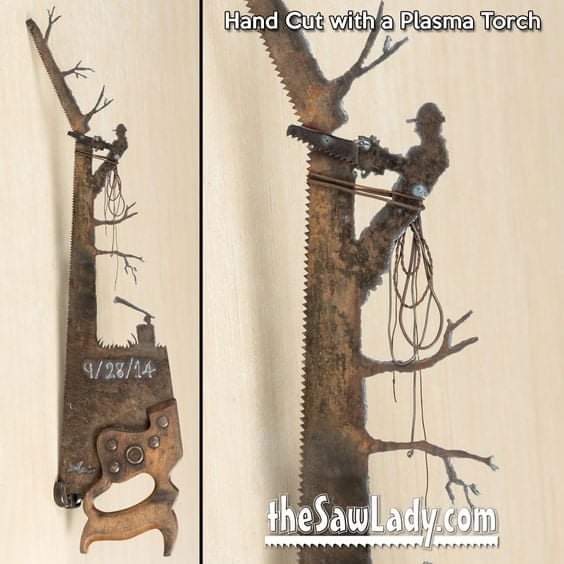 Amazing Hand Saw Art Firewood Hoarders Club